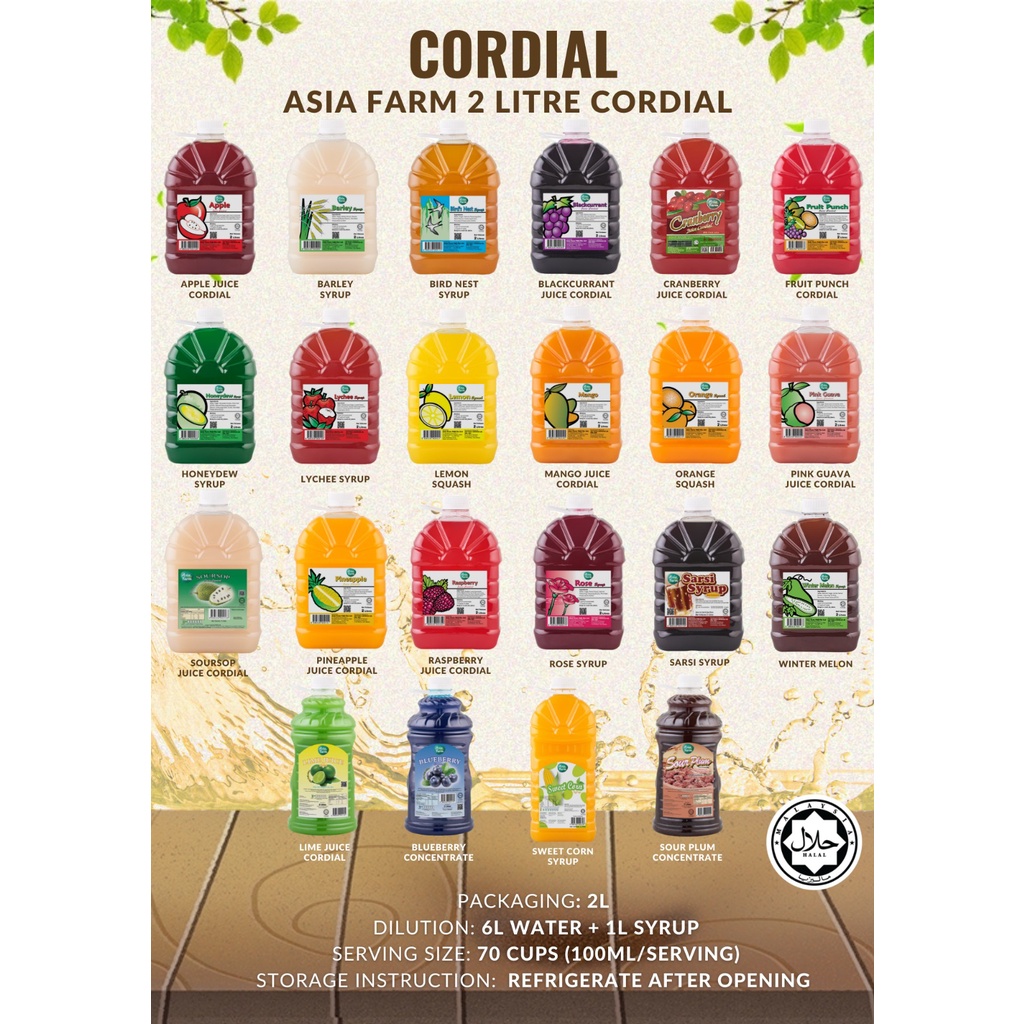 Asia Farm Cordial & Syrup (2 Litres) | Shopee Singapore