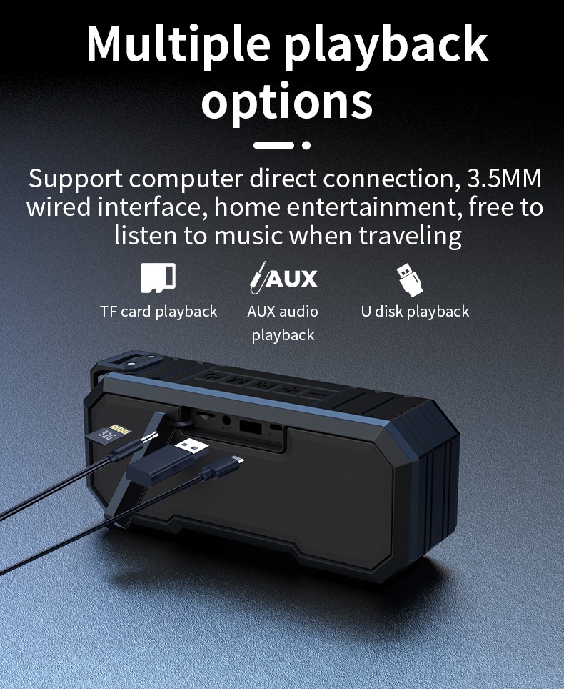 Waterproof Wireless Bluetooth Speaker with Microphone for Phone Video ...