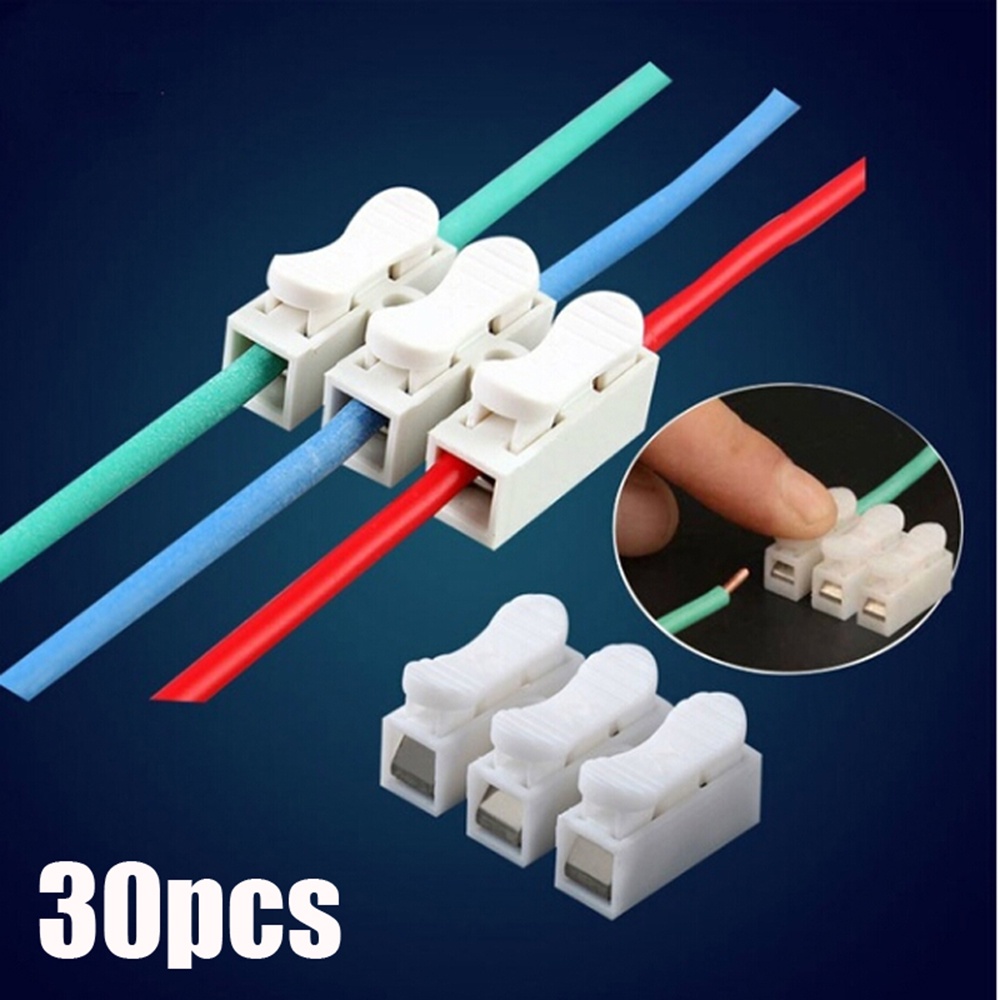 White No Soldering Welding Quick 2P Cable Wire Connector No Screw ...
