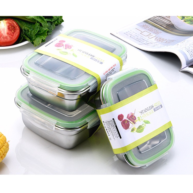 [SO] 304 Stainless Steel Air Tight Food Container Box Storage Seasoning ...