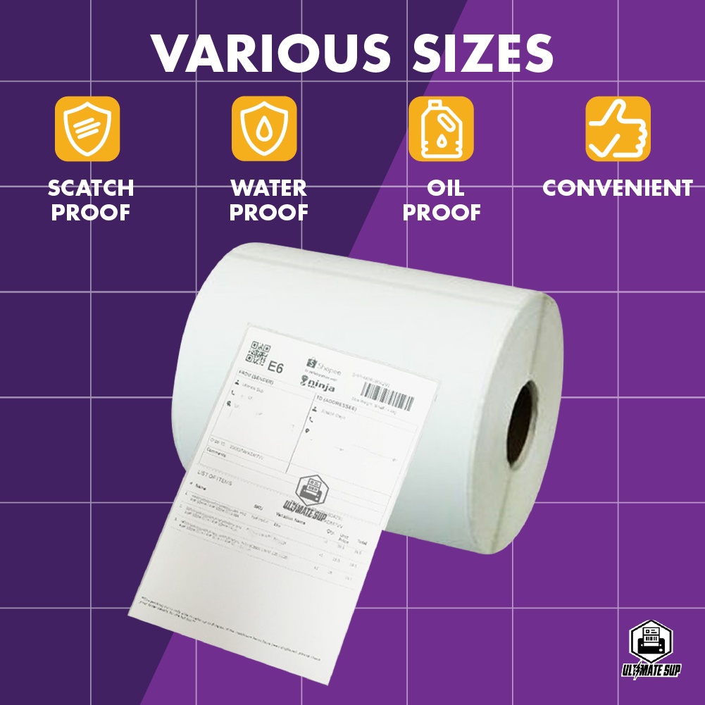 Waterproof Thermal Printer Label Paper for Waybill | Label Sticker /AWB ...