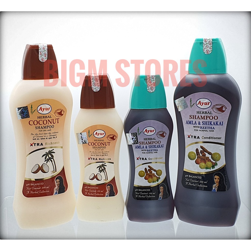 Ayur Herbal Shampoo 200ml (Amla & Shikakai and Coconut) | Shopee Singapore