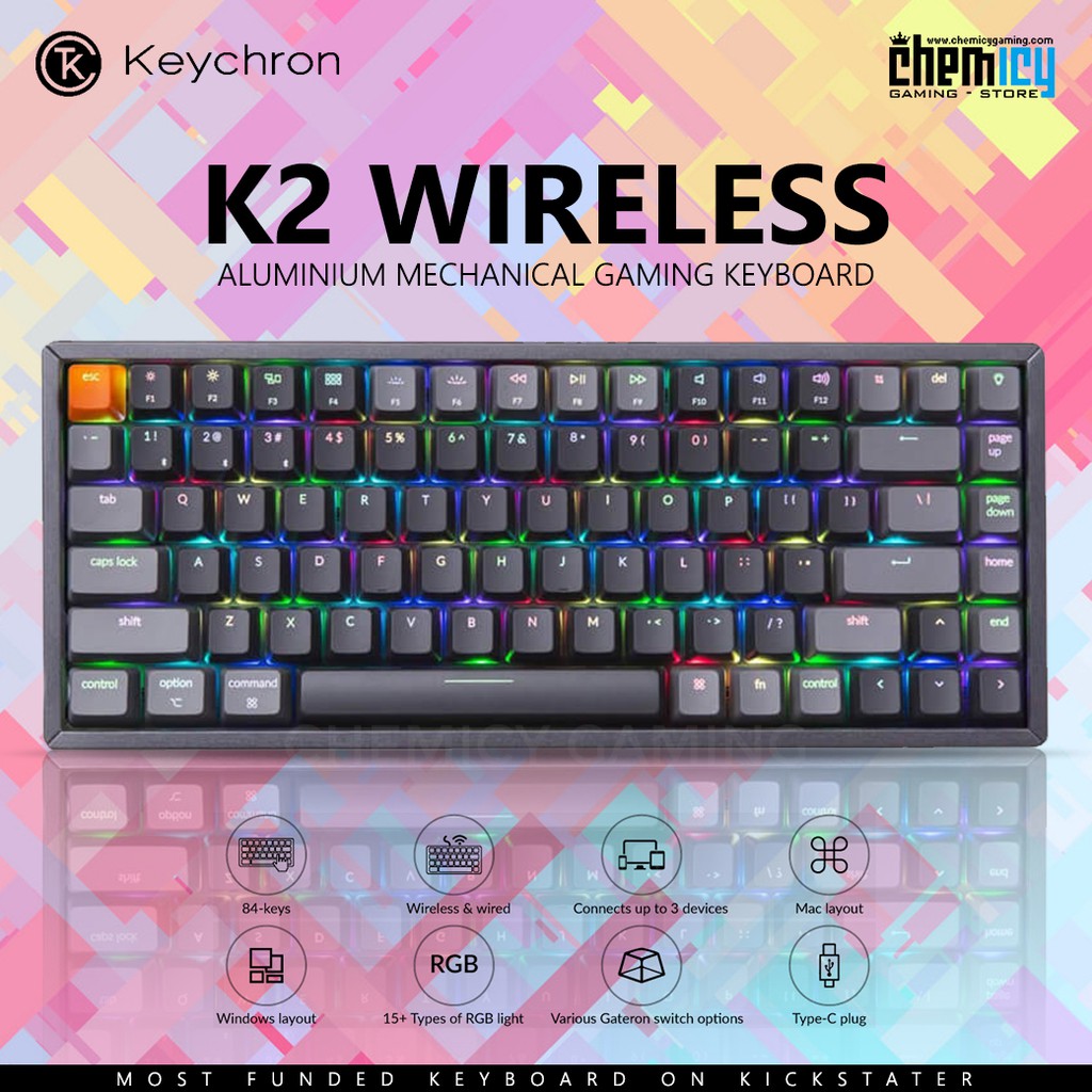 Keychron K2 RGB Aluminum Wireless Mechanical Gaming Keyboard | BeeCost