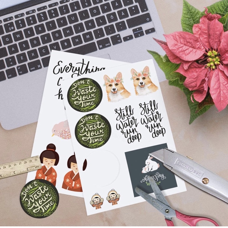 Printable Glossy Sticker Label Paper Sheets 8.5x11 Inches Full Sheet ...