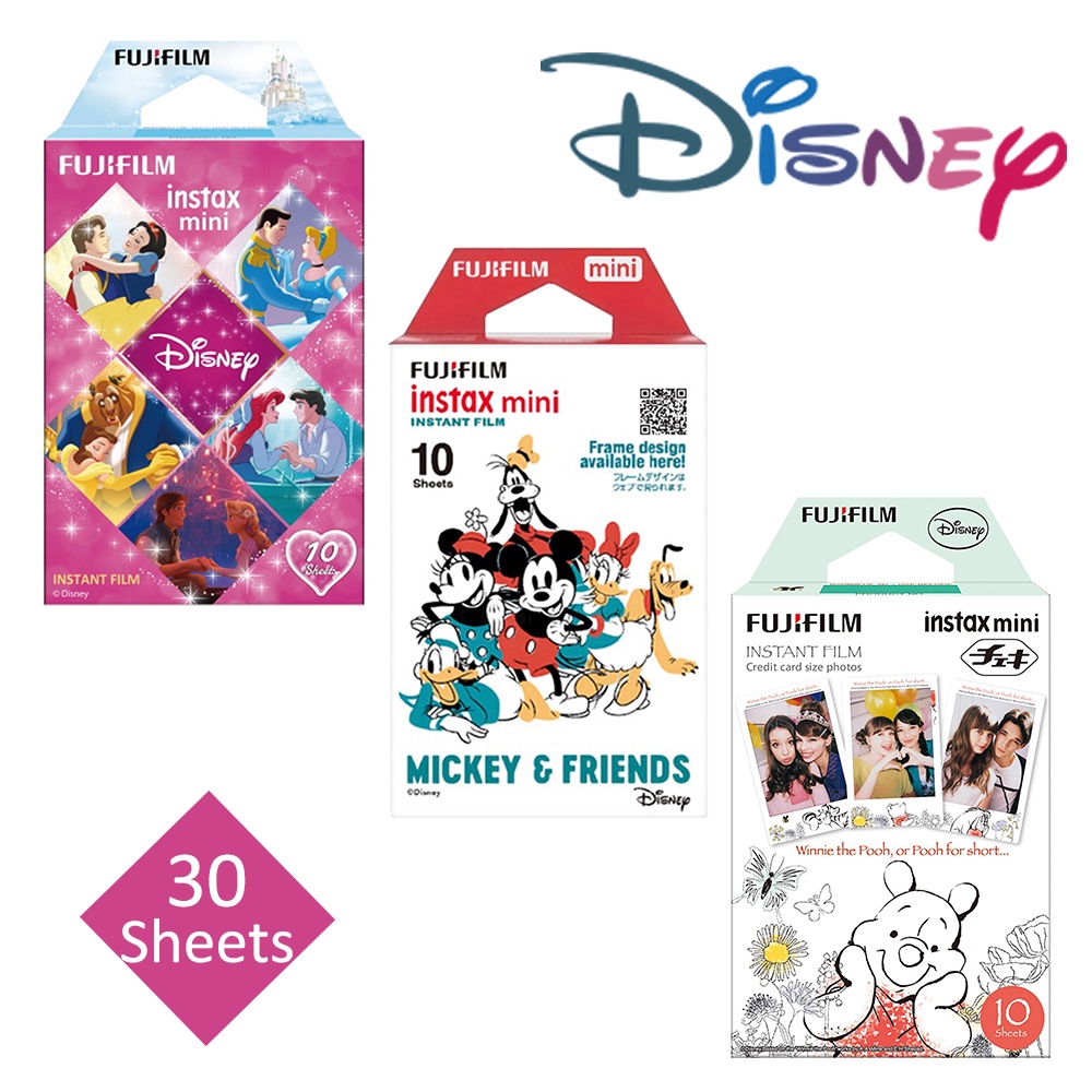 Fujifilm Instax Mini Film Disney Princess+Mickey Friends+Winnie the ...