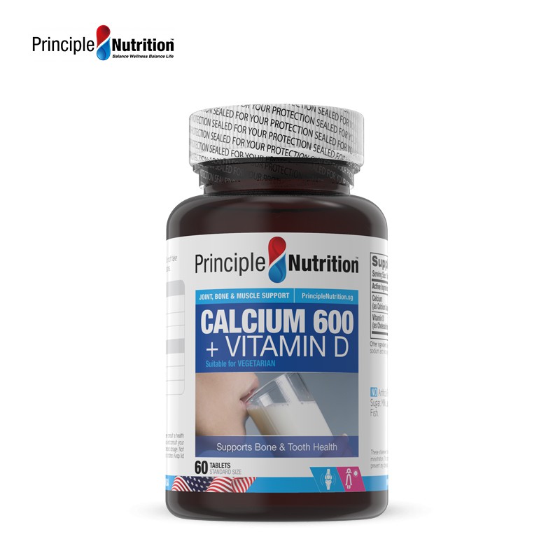 Principle Nutrition Calcium 600 + Vitamin D | 60S | Shopee Singapore