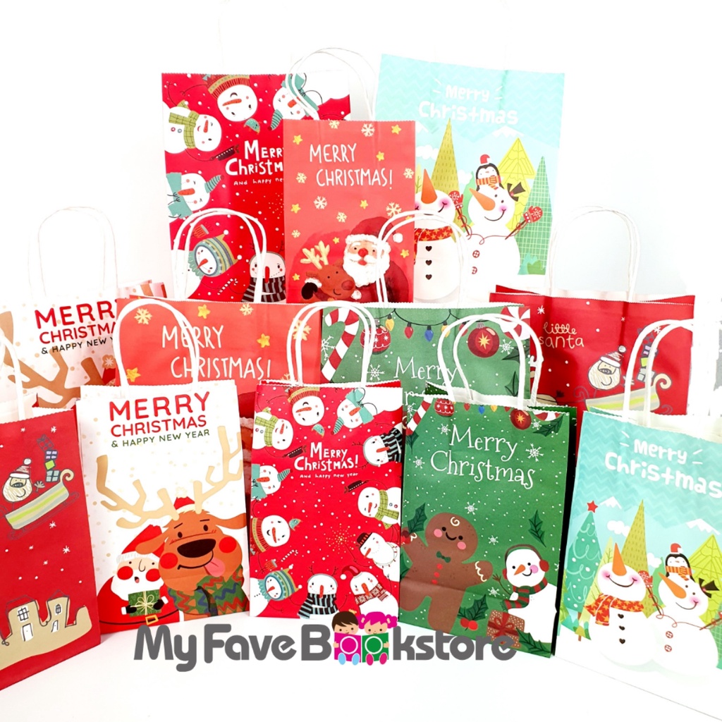 [SG Stock] Christmas Gift Present Goodie Paper Bag | Shopee Singapore