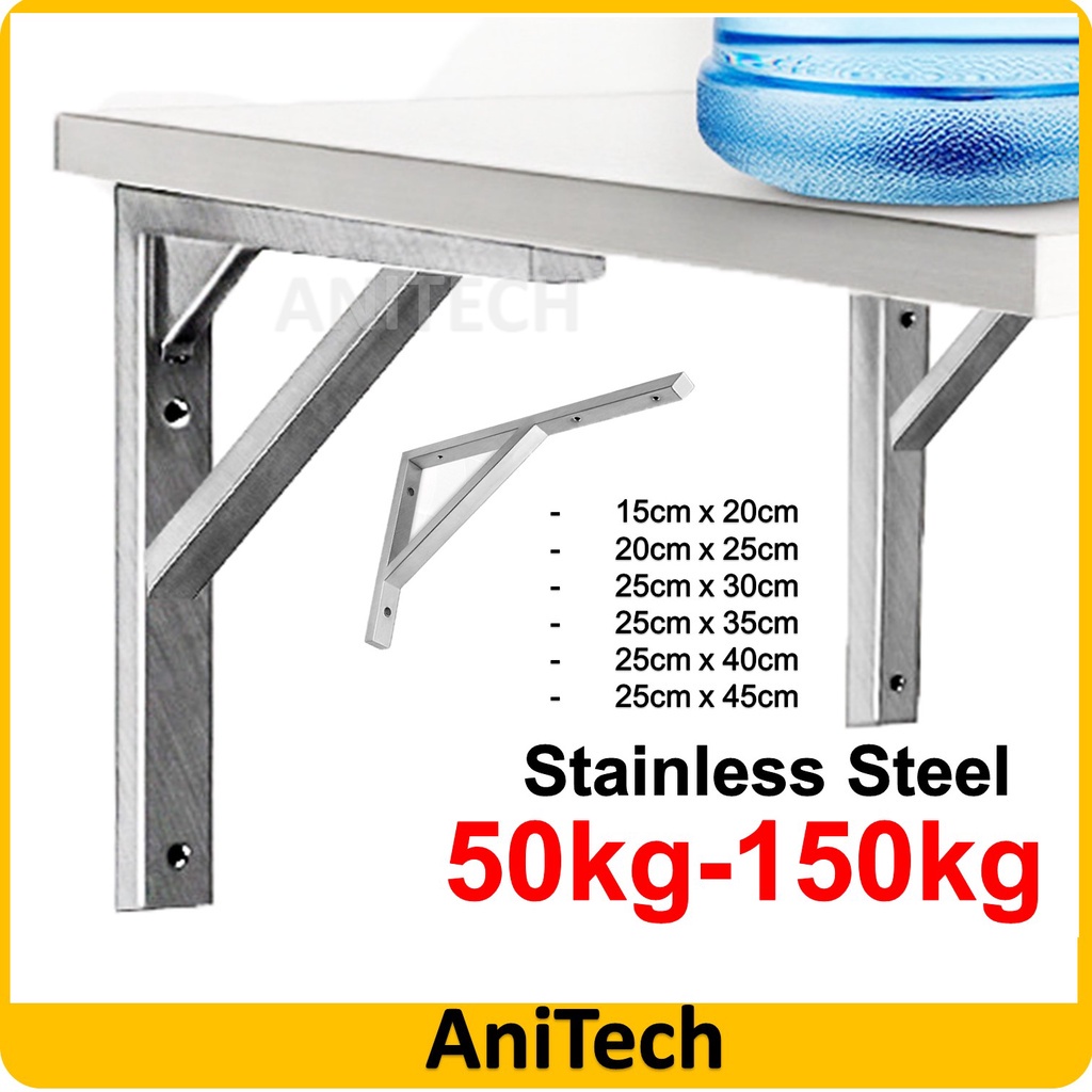 Stainless Steel Wall Shelf Shelving L Bracket Wall Mount Rack Racking ...