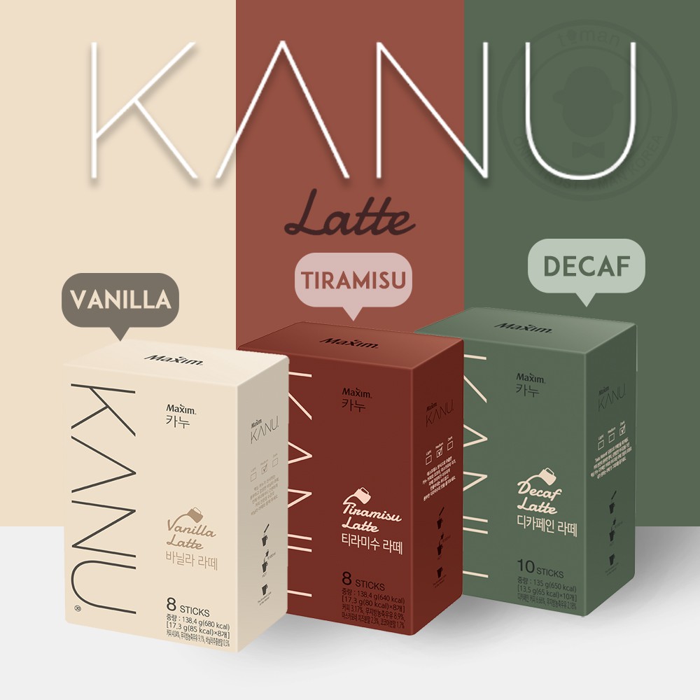 Maxim KANU Coffee Latte / Vanilla (8 sticks), Tiramisu (8 sticks ...