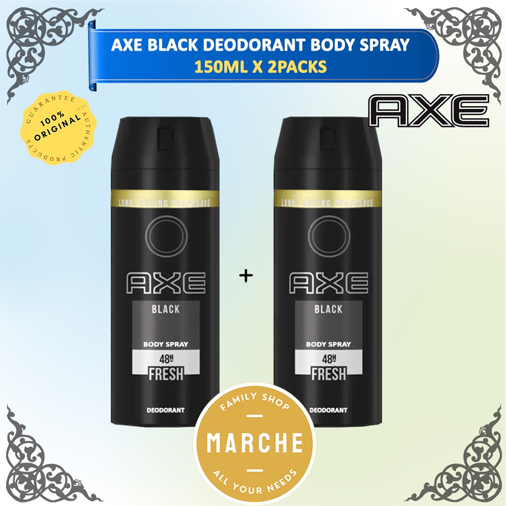 2x AXE Black Deodorant Body Spray 150ml #Marche Family Shop# | Shopee ...
