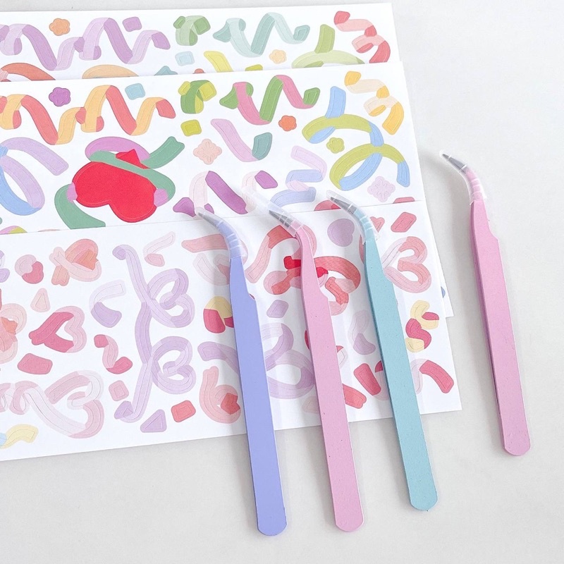 [SG INSTOCK] Pastel Sticker Tweezer Deco Bujo Toploader Photocard ...