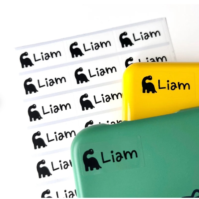 Clear Name labels for kids | Waterproof name stickers | Dinosaur name ...