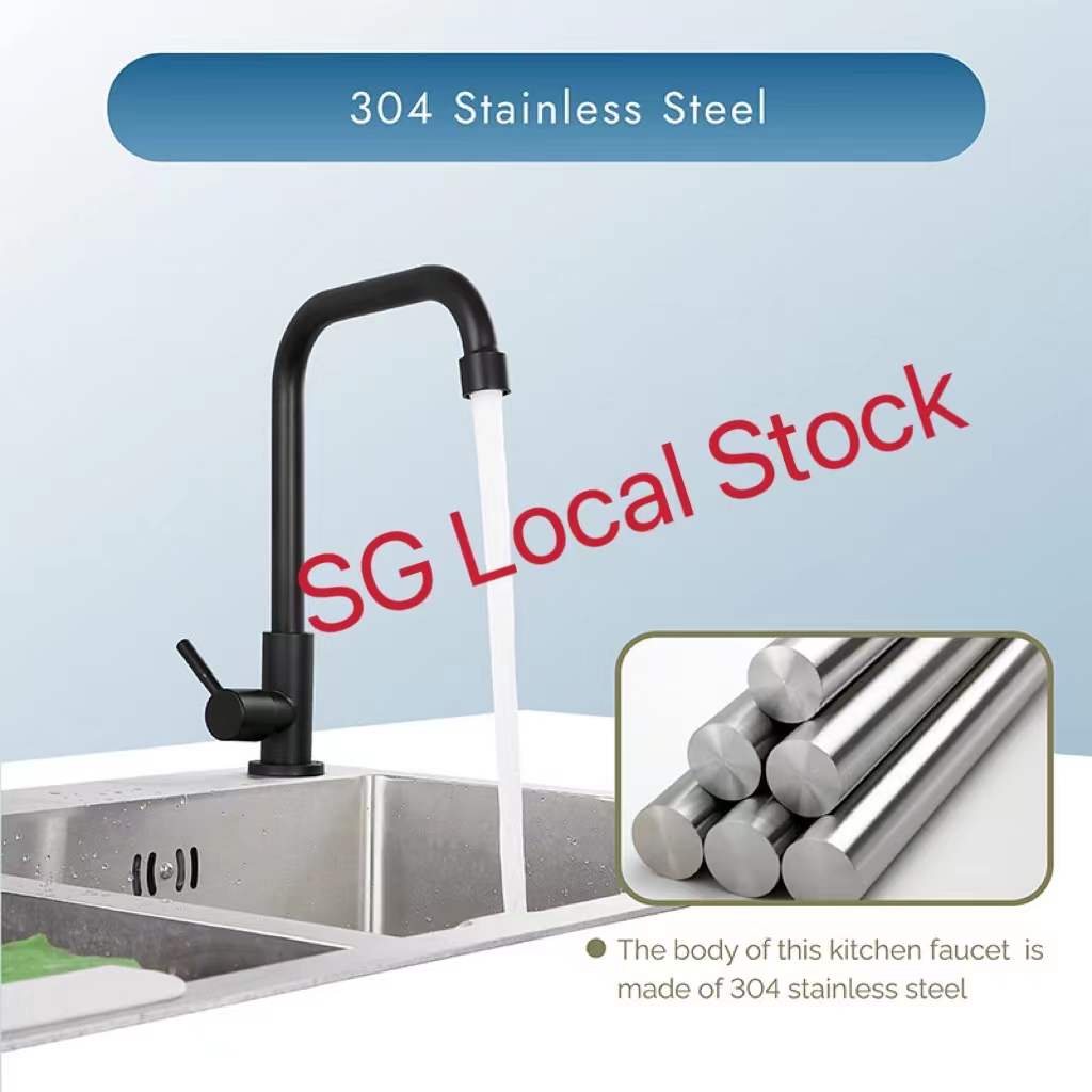 SG Local stock Stainless Steel Kitchen Faucet Sink Tap Single Cold ...