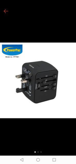 PowerPac Multi Travel Adapter With 4 USB Charger (PP7981) | Shopee ...