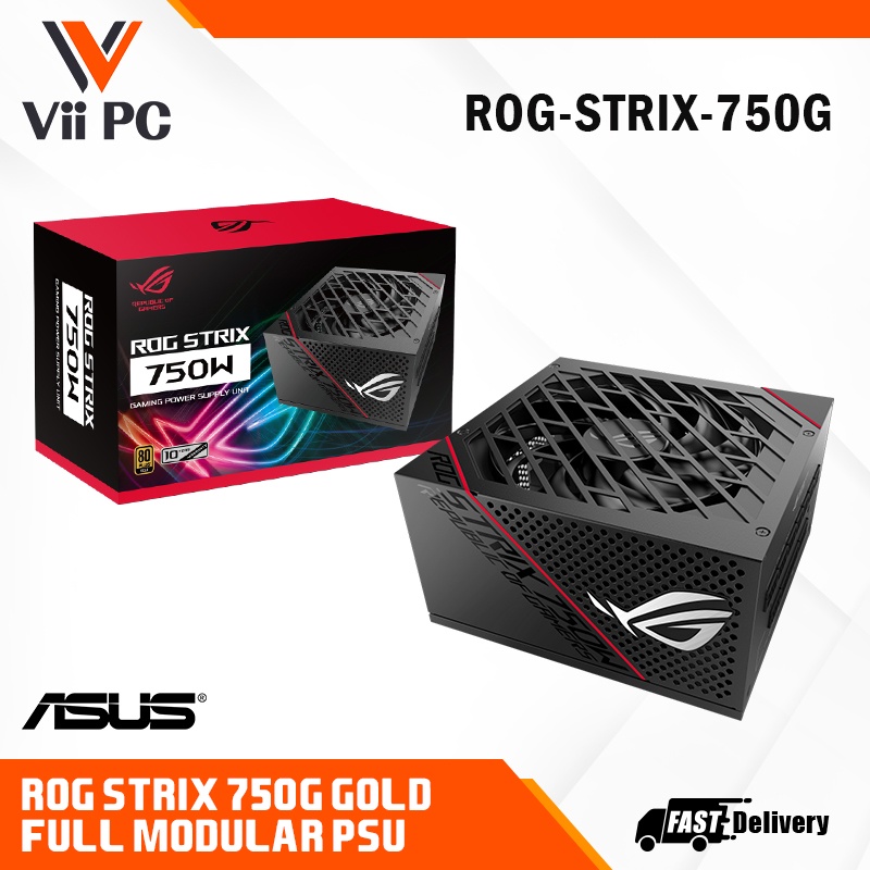 ASUS ROG Strix 750 Fully Modular 80 Plus Gold 750W ATX Power Supply ...
