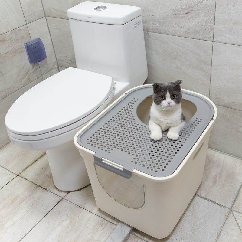 Litter Box Fully Enclosed Cat Shit Extra Large Lower Entry and Exit ...