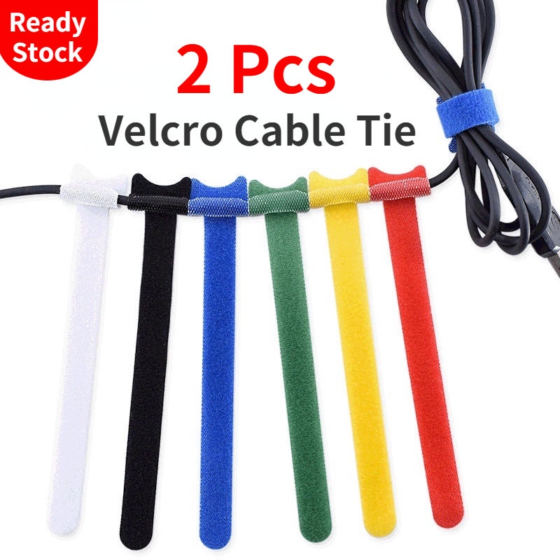 2pcs Velcro Cable Tie / Winder / Organiser Reusable & Adjustable T-type ...