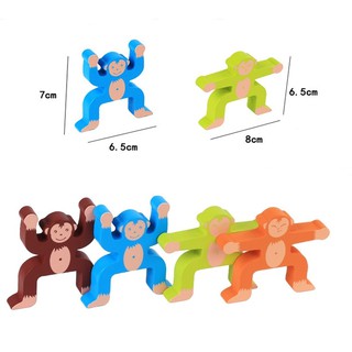 Treeyear Wooden Stacking Games Monkeys Interlock Toys Balancing Blocks ...