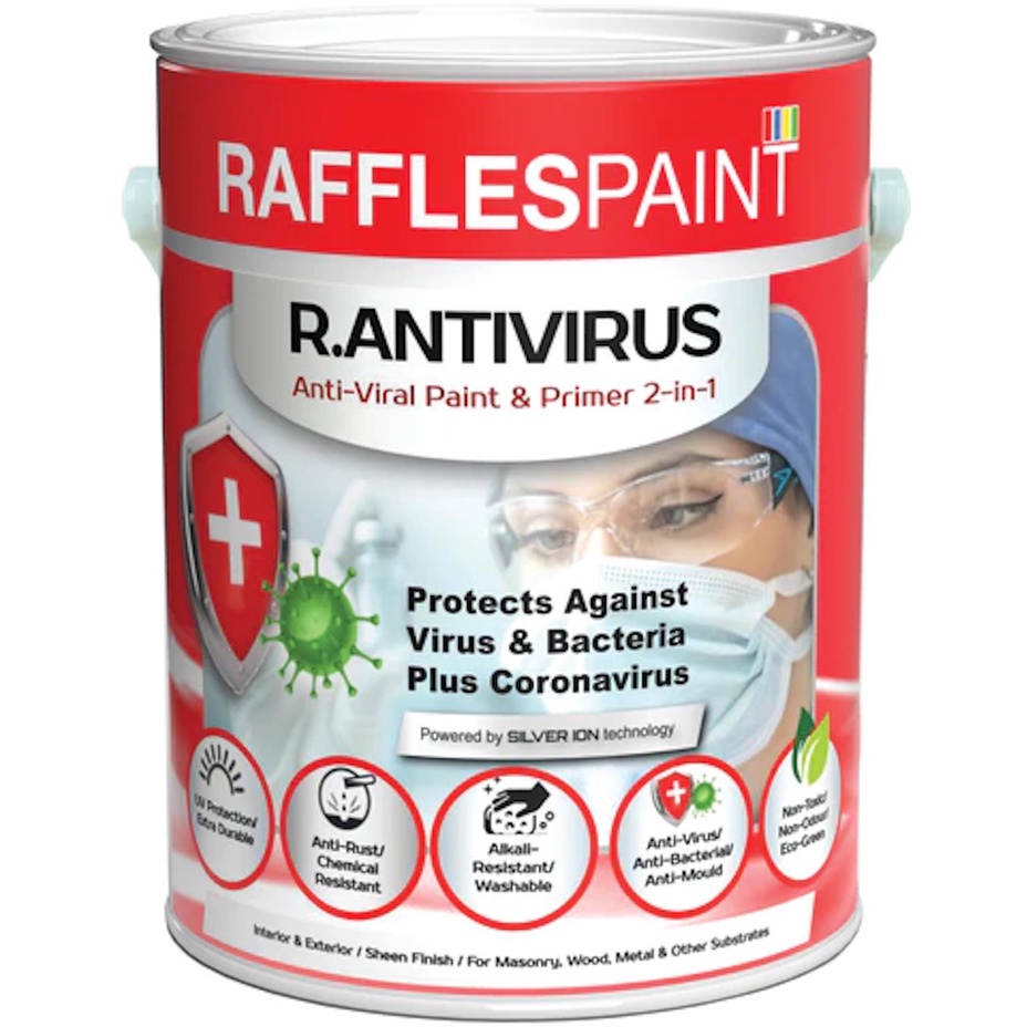 RAFFLES PAINT R.Antivirus 2-in-1 Primer and Interior Paint 1 Litre ...