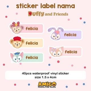 Disney Duffy and Friends Name Label Stickers Cute Character Stickers ...