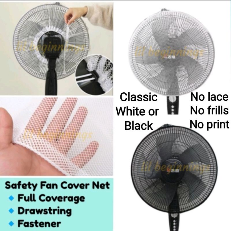 [Ready Stock] Fan Cover / Fan Safety Net 14/16/18 inch - Black / White ...