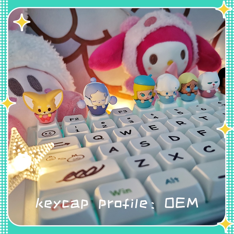 Cartoon Keycap Mechanical Keyboard Dedicated Cute Doll Decoration ESC ...