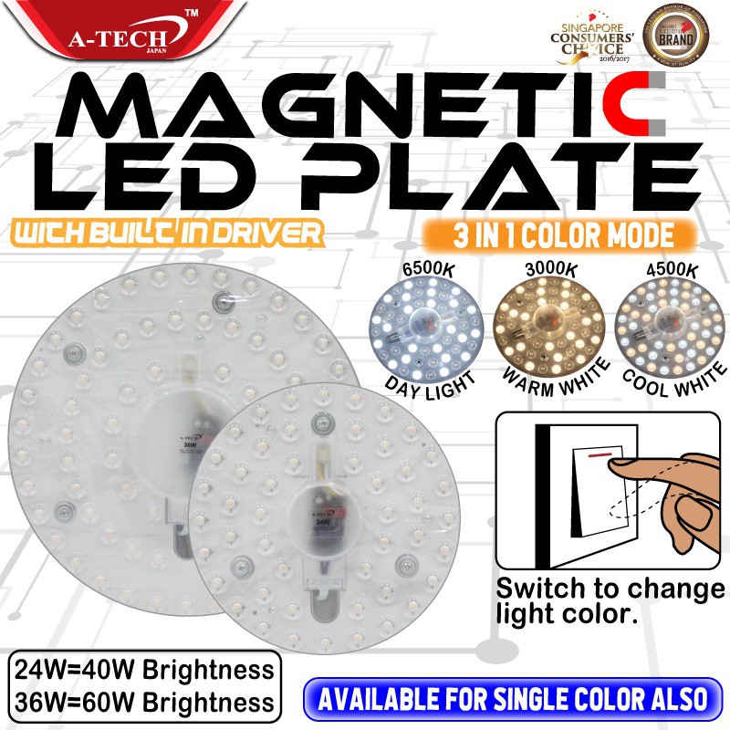 A-TECH™★Magnetic LED Plate★Available in Tri-color and Single color ...