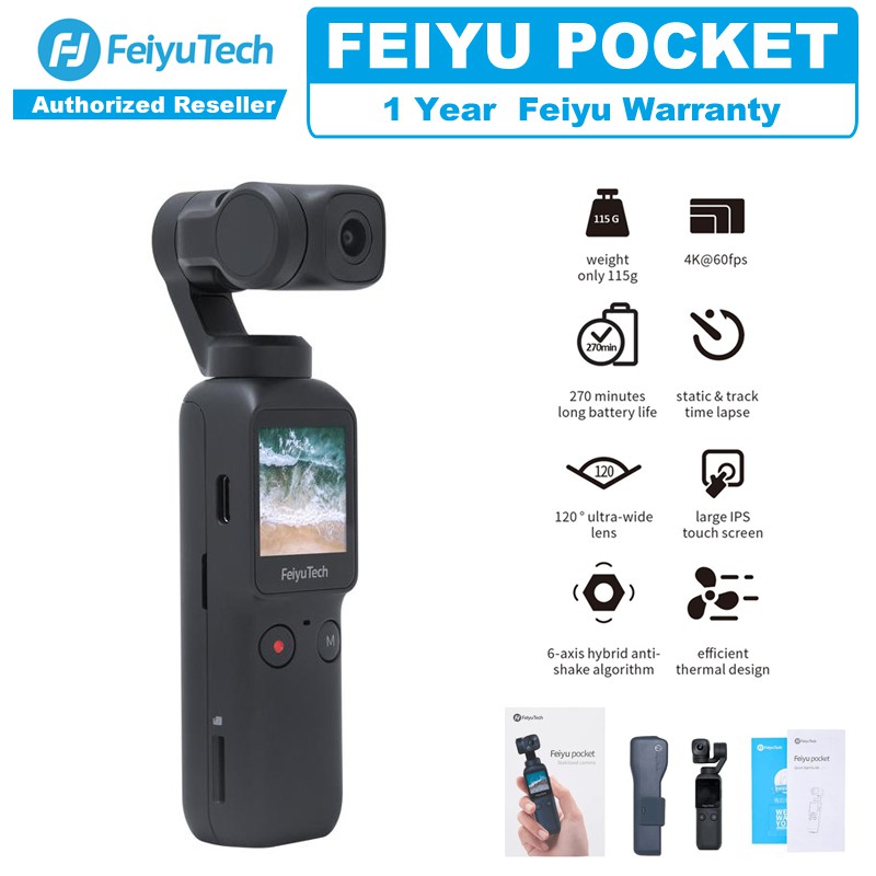 Feiyu Pocket 2 in 1 Handheld Gimbal Camera Stabilizer Vlogger Camera 4K ...