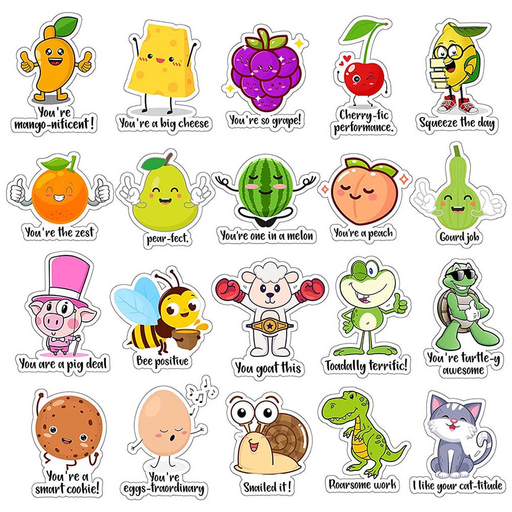 100Pcs Cute Reward Stickers with Word Motivational Sticker for School ...