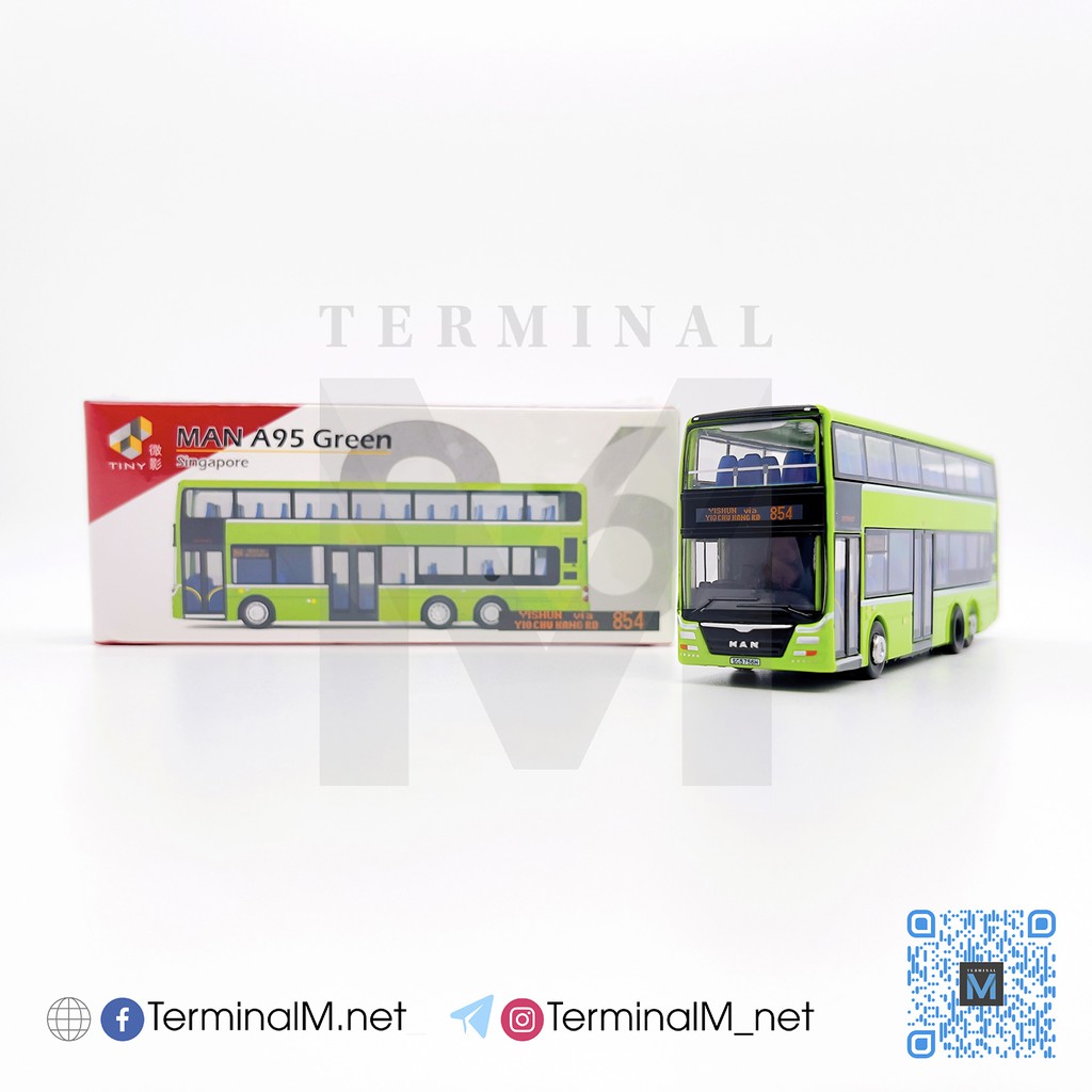 [Tiny SG Retailer] SG06 MAN A95 Singapore Bus Model-SMRT 854 Green SG ...