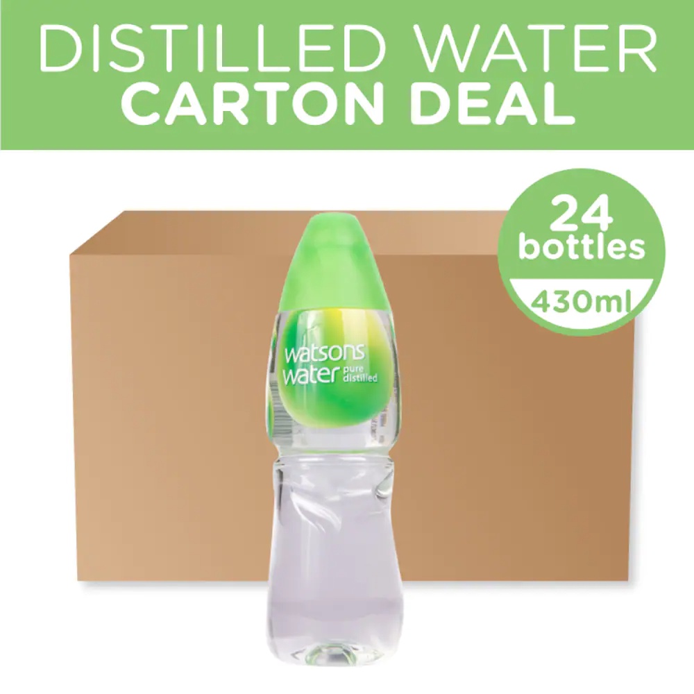 Watsons Distilled Water Bottle 430ml x 24s (per carton) | Shopee Singapore