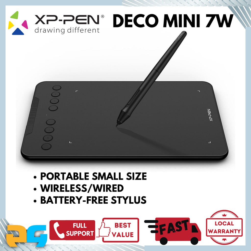 XP-Pen Deco Mini 7W Wireless Portable Drawing Tablet works with Android ...