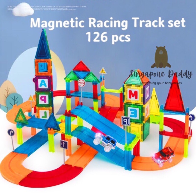 🔥SG Local Seller🔥Magnetic Racing Track Set🏎️ Race Car magnetic tiles ...