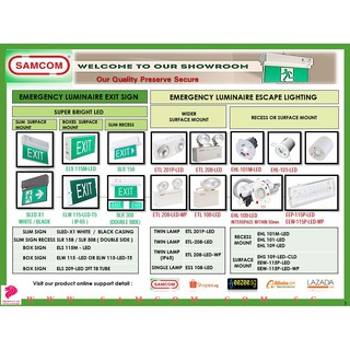 Samcom Electronics - Emergency Light Recessed Led Exit Sign | Shopee ...