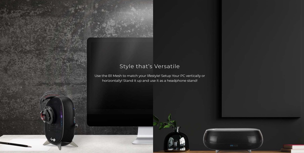 InWin B1 Mesh/TG Mini-ITX Chassis with Built-in 200W 80+ Gold PSU (2 ...