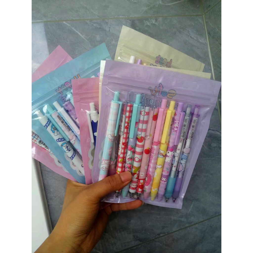 10pcs Cartoon Press Pen 0.5mm Press Gel Pens | Shopee Singapore