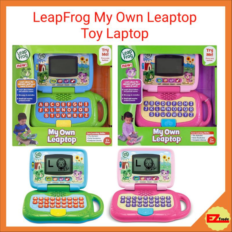 LeapFrog My Own Leaptop Toy Laptop, Green / Pink | Shopee Singapore