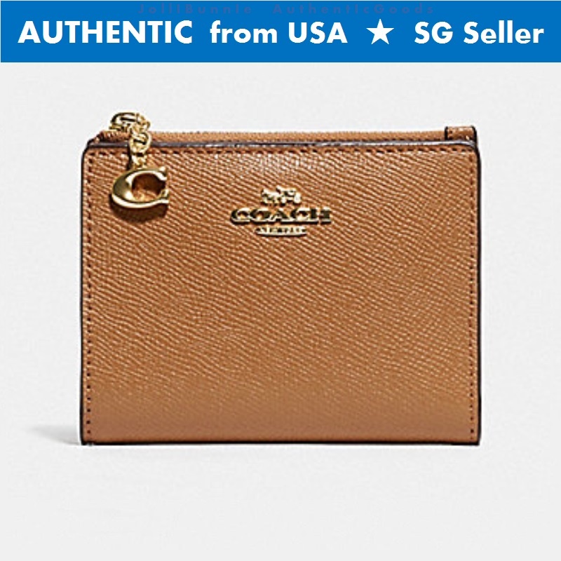 COACH Snap Card Case #F73867 (Light saddle) | Shopee Singapore