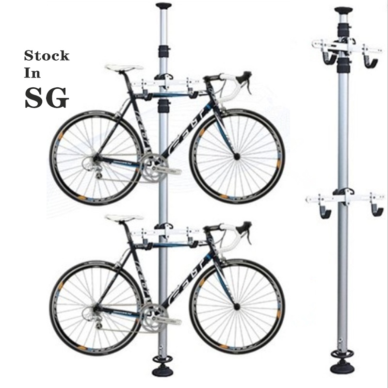 Bicycle Rack Hanger Triple Bike Stand Shelf Floor to Ceiling | Shopee ...