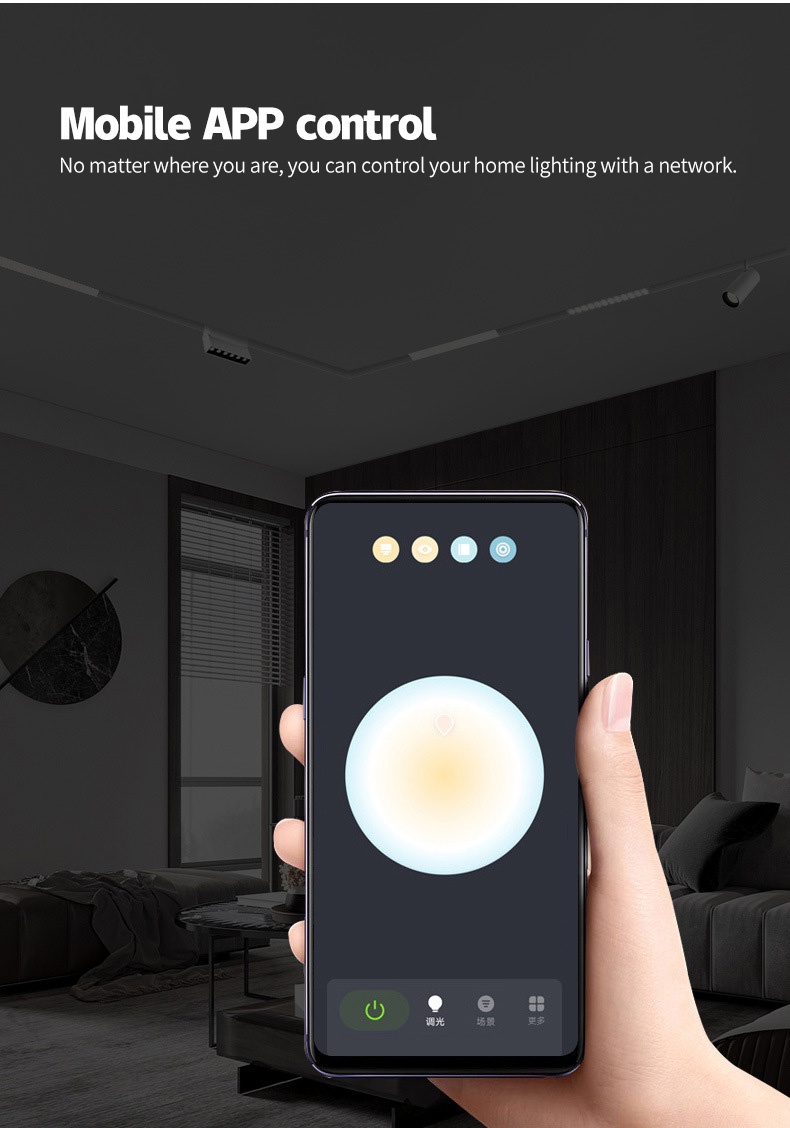 Smart White Recessed Magnetic Track Lights Dimmable 48V Surface mounted ...