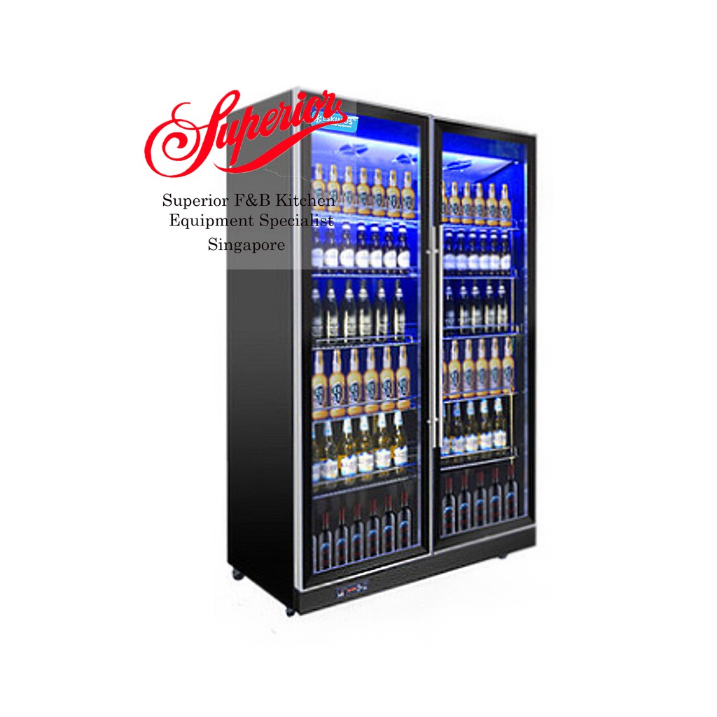 2 Door Upright Black Glass Chiller | Shopee Singapore