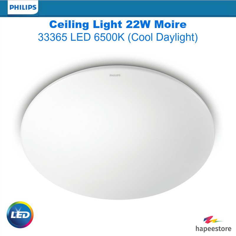 Philips 22W Moire LED Ceiling Light - 33365 (6500K Cool Daylight ...