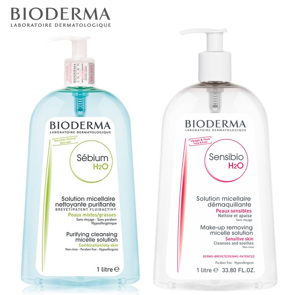Bioderma Sensibio/ Sebium Micellar Cleanser Makeup remover 1000ML ...
