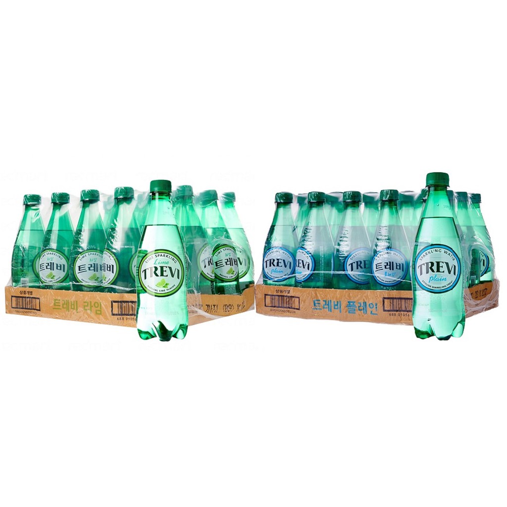 LOTTE Trevi Sparkling Water Lime / Plain - Case Bundle (40 x 500ml ...
