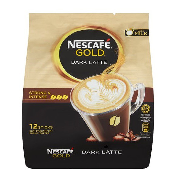 Nescafe Gold Dark Latte Premix Coffee 12 Sticks x 31g | BeeCost