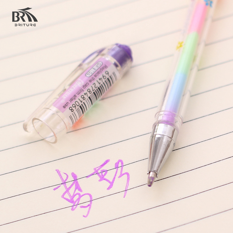 6 Colors In One Watercolor Pen Japanese Korean Style Stationery Gouache ...
