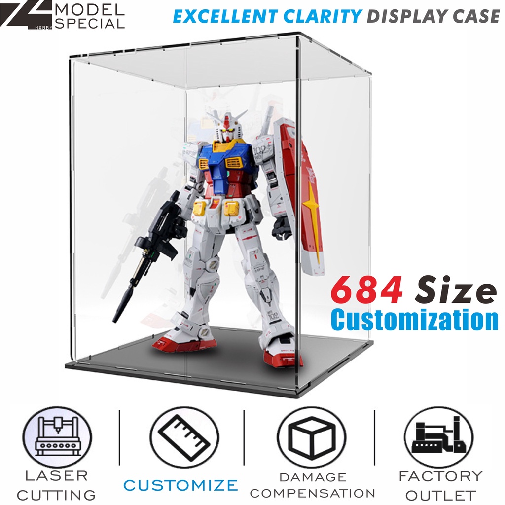 Clear Acrylic Display Case Dustproof Protection Showcase for Gundam ...