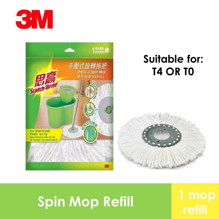 3M 2in1 Eco Spin Mop / T4 / T0 Spin Mop Refill | Shopee Singapore