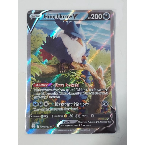 Pokemon honchkrow V alternate art aa full art brilliant stars card ...