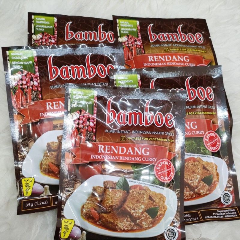 Bamboe rendang-instant spices Indonesian rendang curry paste | Shopee ...